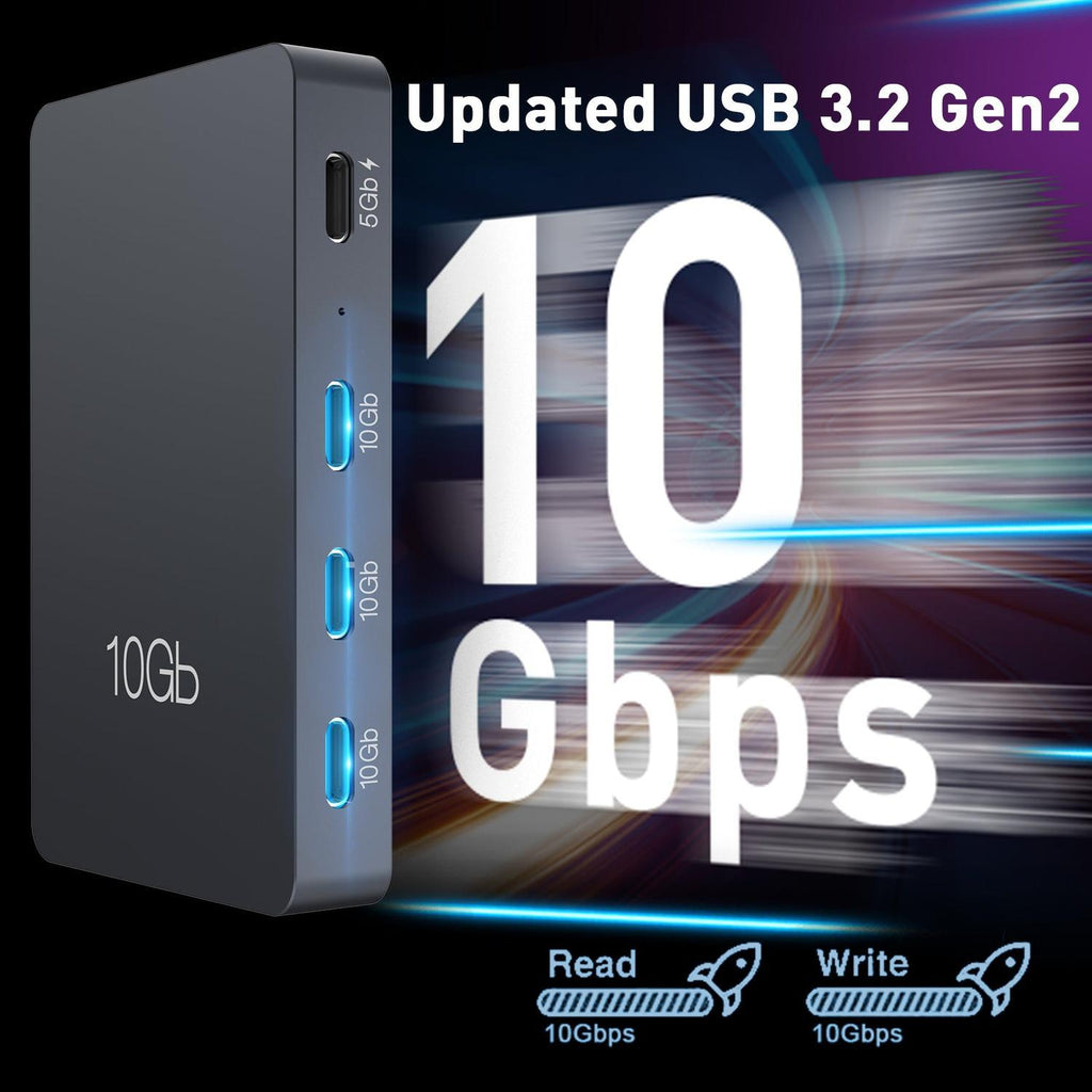 NÖRDIC USB-C Hubb 7 portar 3xUSB-C 3.2 10G 3xUSB-A 3.1 5G 1xUSB-C PD10 ...