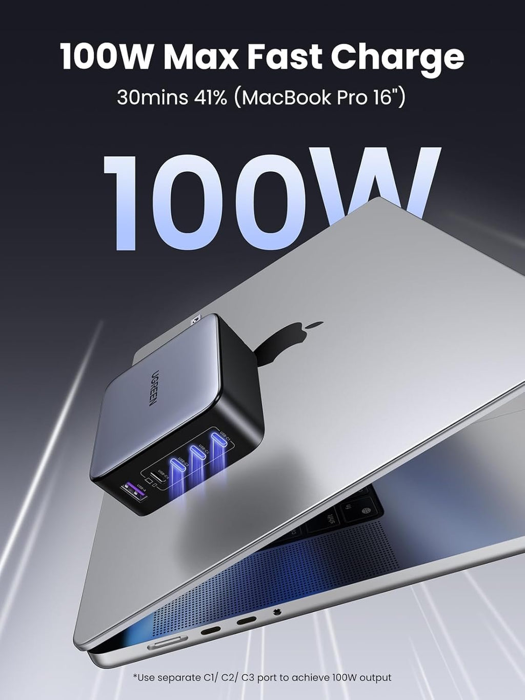 UGREEN 100W USB C-laddare Nexode 5-portars GaN-laddare – Nördic